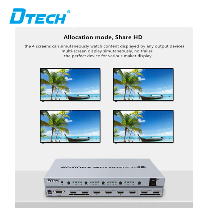 HDMI Matrix Switch DT-7444 | DTECH MATRIX SWITCH | PT GRAHA SUMBER CITRA